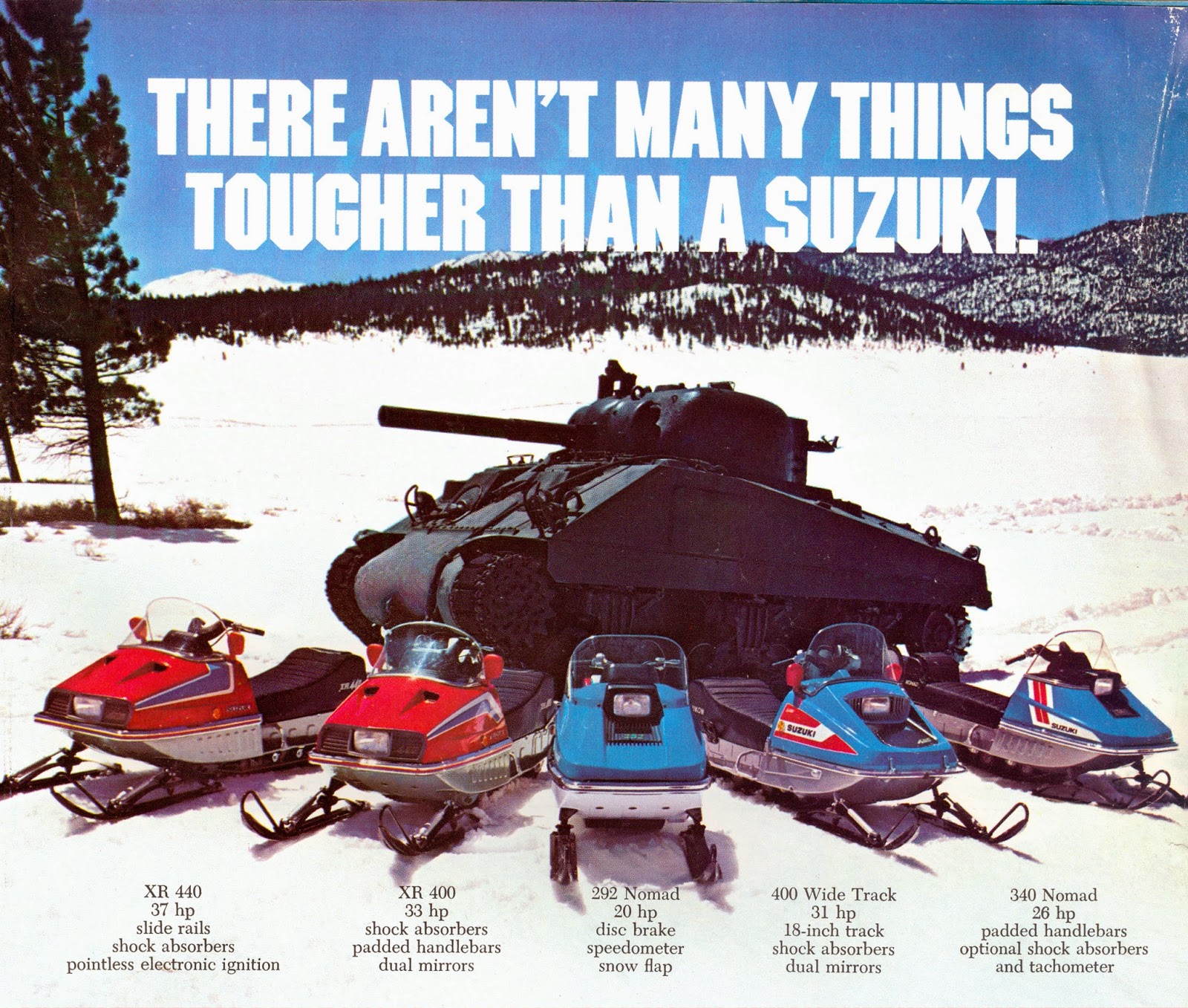 CLASSIC SNOWMOBILES OF THE PAST: THE 1974 SUZUKI SNOWMOBILE LINE