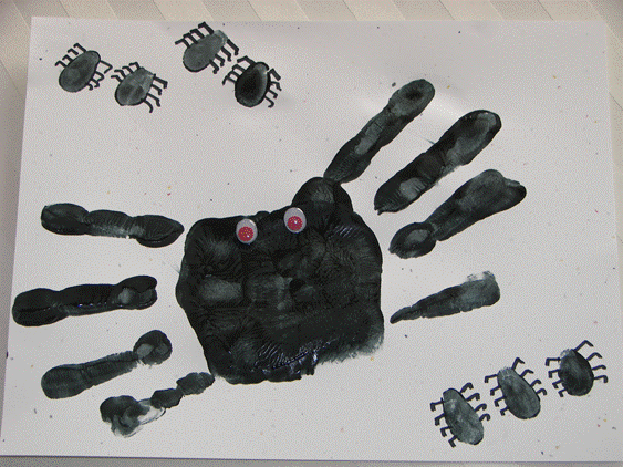 Spider Hand Prints | Munchkins and Mayhem