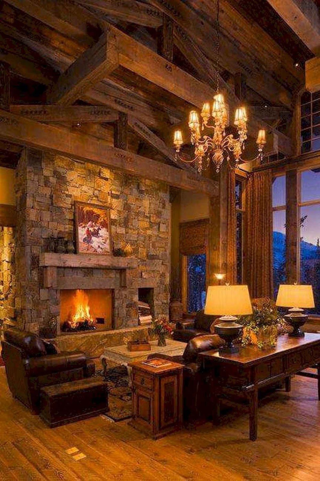 50 Exotic Traditional Fireplace Cabin To Create A Romantic Atmosphere ...