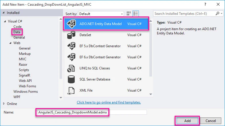 How to create an ADO.NET Entity Data Model (EDM) in ASP.NET MVC | Codingvila