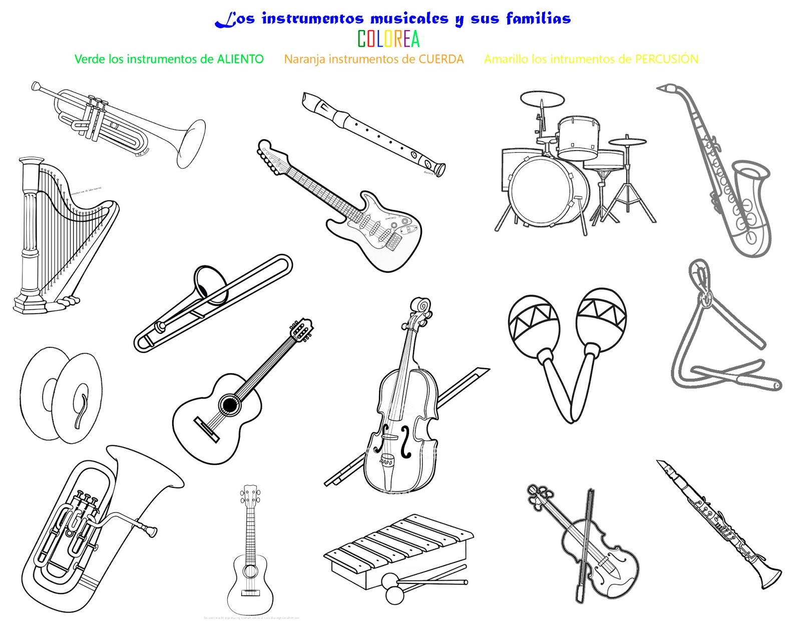 Las familias de los instrumentos musicales ~ Expresión y apreciación ...