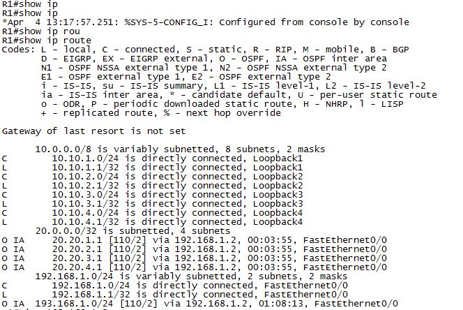 CCNA EXAM Certification : OSPF configuration with multiple area