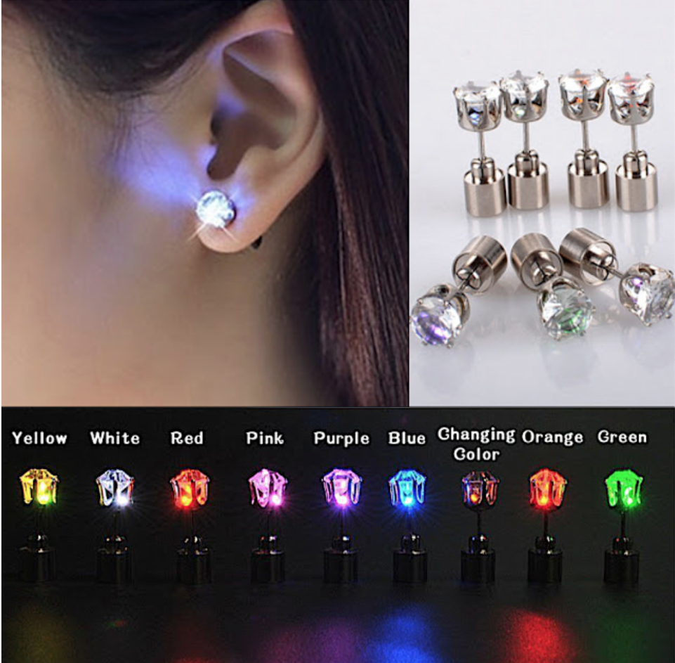THE SAVVY SHOPPER: LED Stud Earrings In 9 Illuminated Colors
