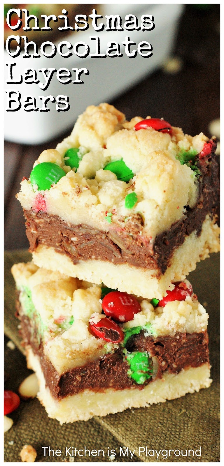Christmas Chocolate Layer Bars | The Kitchen is My Playground