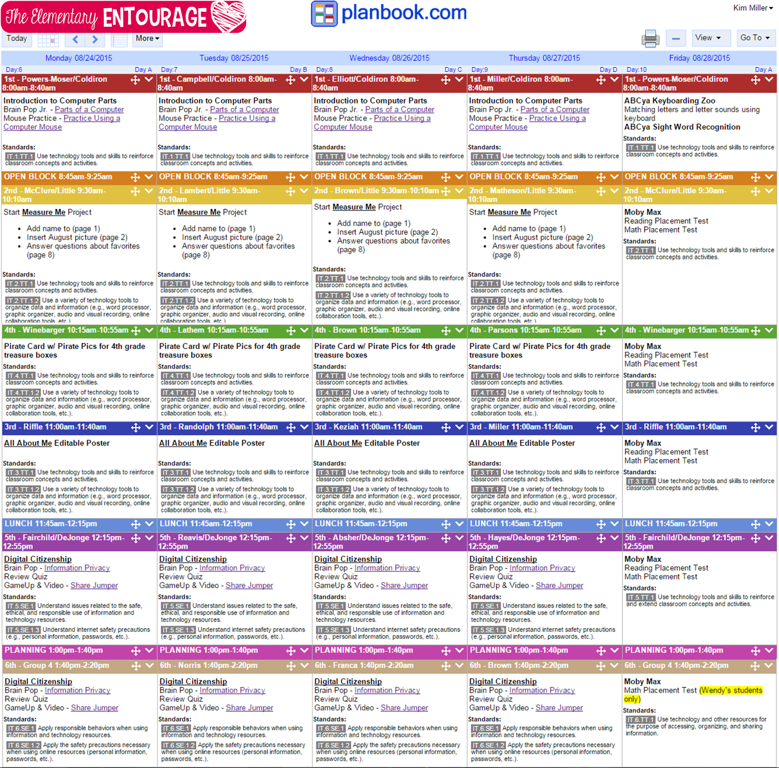The Elementary Entourage My Lesson Planning Style As A Technology The Elementary Entourage My Lesson Planning Style As A Technology