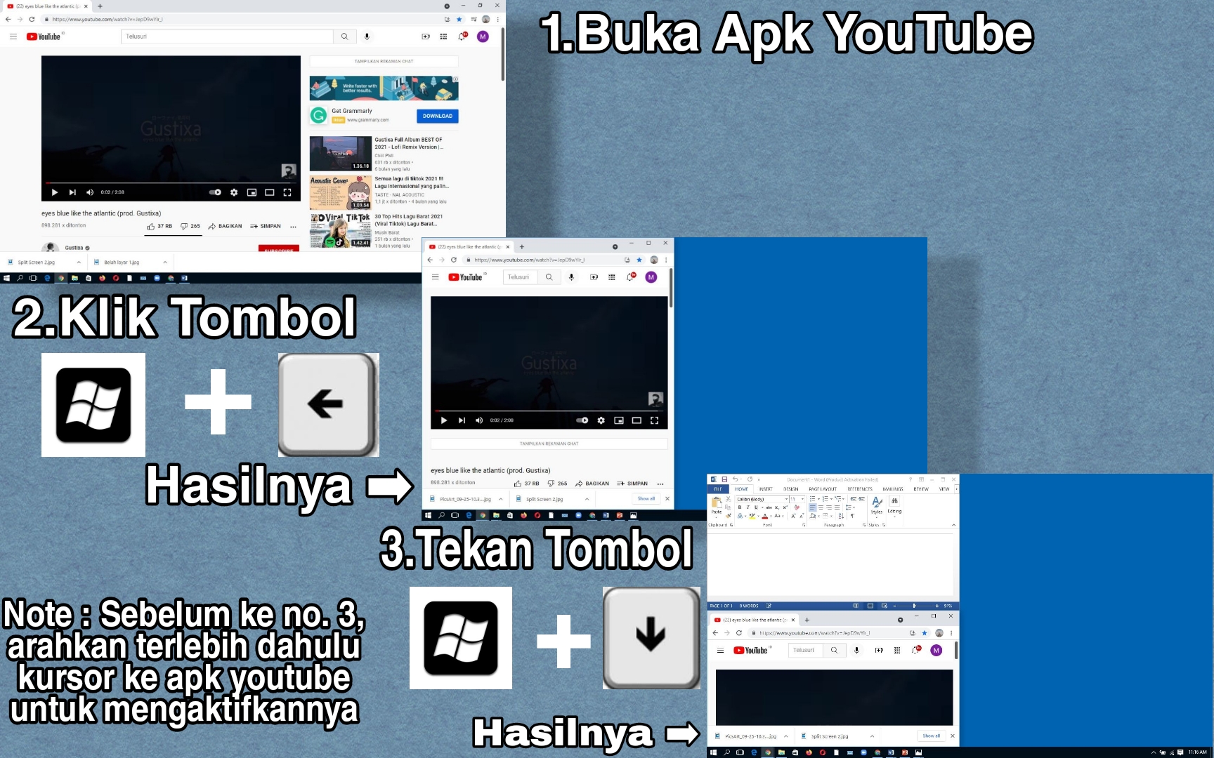 Cara cepat belah layar (Split Screen) windows 10 di laptop atau PC ...