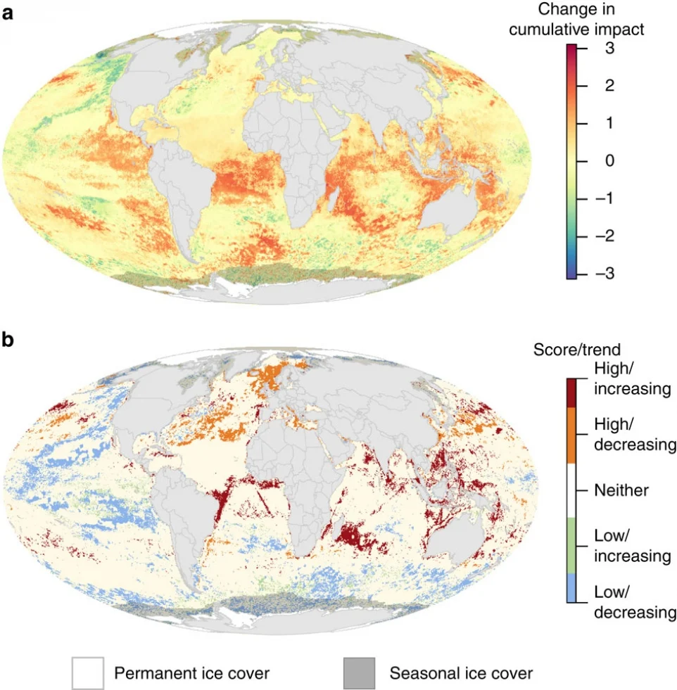 Mapping human impacts on the ocean
