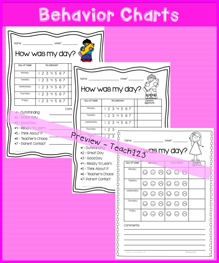 Behavior Tips, Charts, and Forms | Teach123