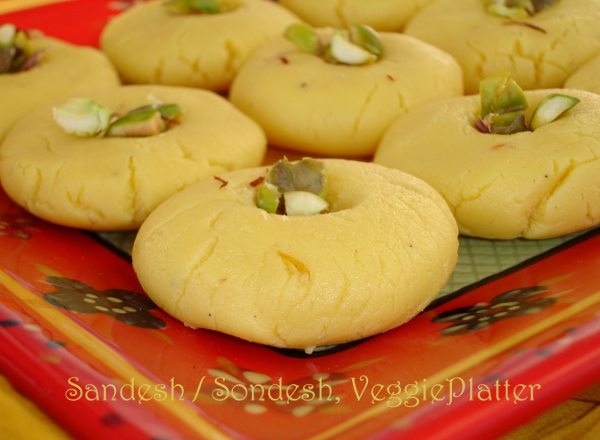 Veggie Platter: Kesar Sandesh / Sondesh