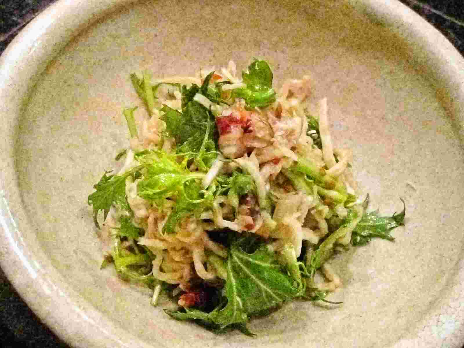 Recipes for Tom: Kiriboshi-daikon to mizuna, kani no sarada / dried ...