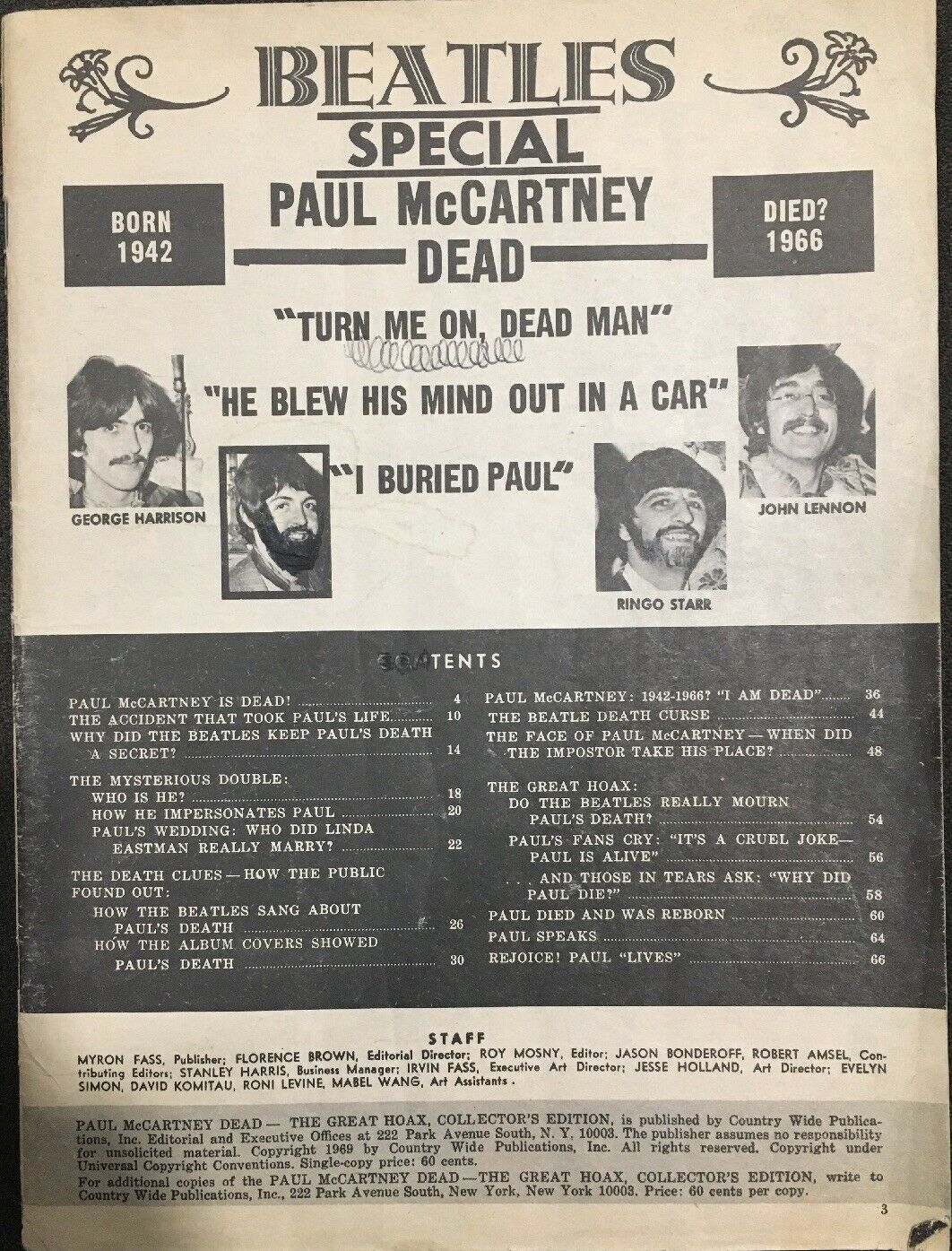 Vintage Beatles "Paul is Dead" magazine