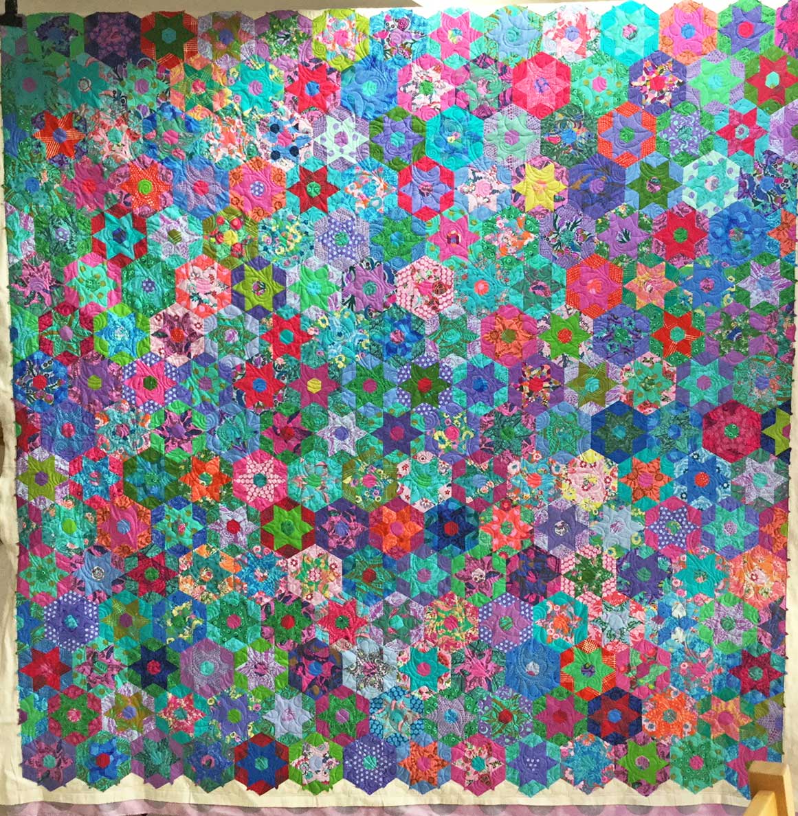 Fabadashery Longarm Quilting: Hand pieced English Paper Pieced quilt ...