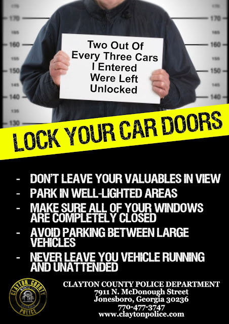 Clayton County Police Department News : Always remember to lock your ...