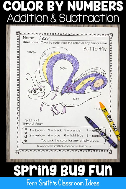 Looking For Some New Spring Addition and Subtraction Color By Numbers ...