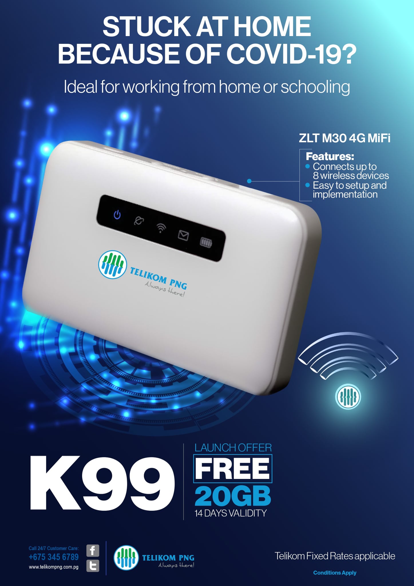 Telikom PNG's High Speed Internet MiFi Modem - Tech Pacific