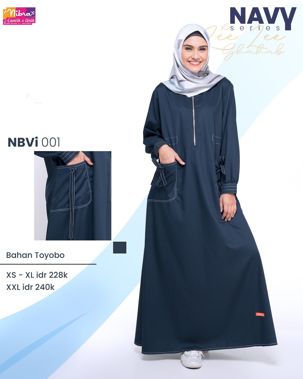 KOLEKSI TERBARU GAMIS NIBRAS NAVY SERIES NBVi