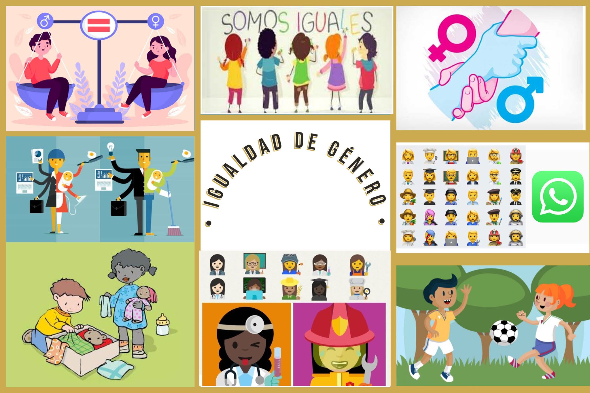 Collage Igualdad de género: "Somos iguales"