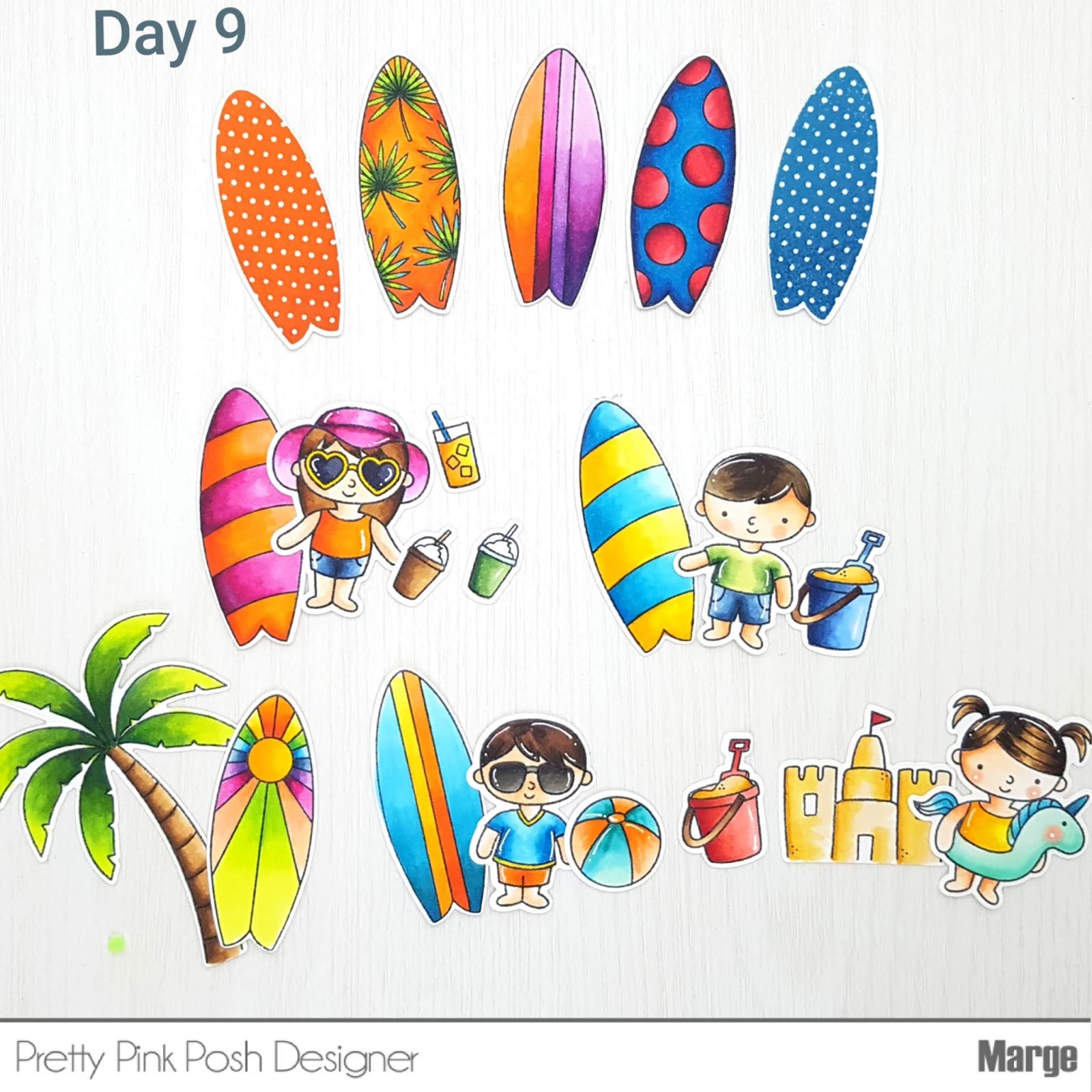 Marge Crafts: Pretty Pink Posh Summer Theme Card 1- Aloha Shaker