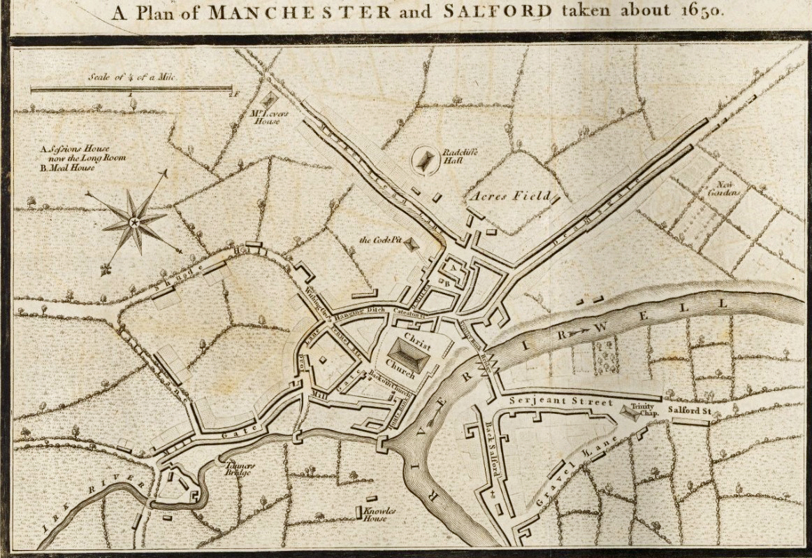 Salford History: The '1650' Map of Salford and Manchester