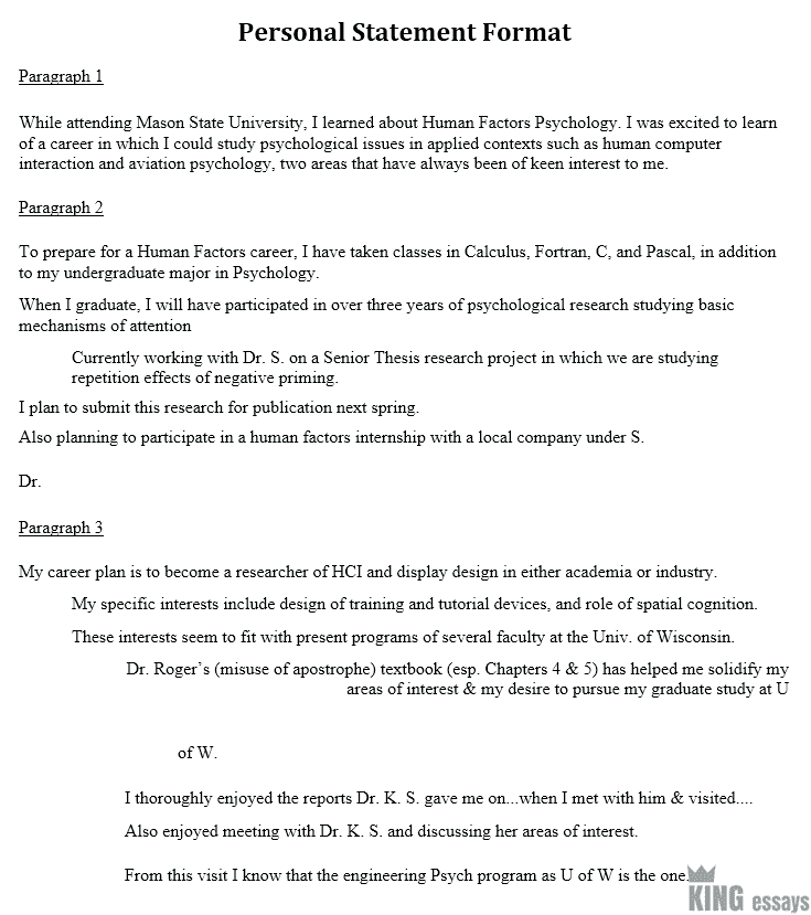 Personal Statement Letter Format - Birthday Letter