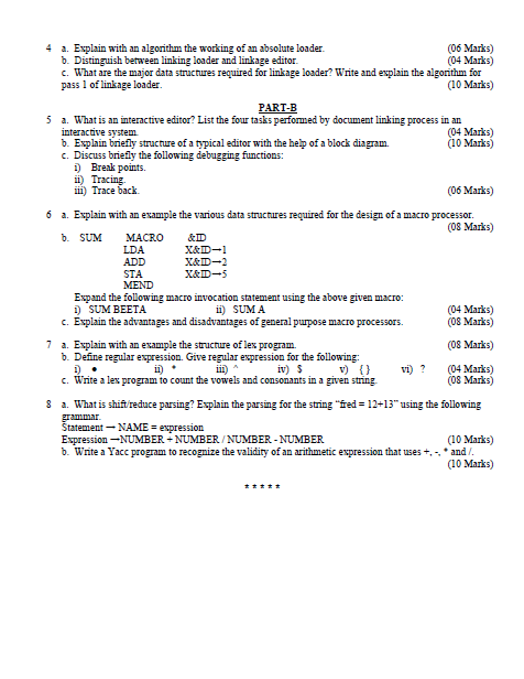 VTU B.E System Software Dec 2013 / Jan 2014 Question Paper - University ...