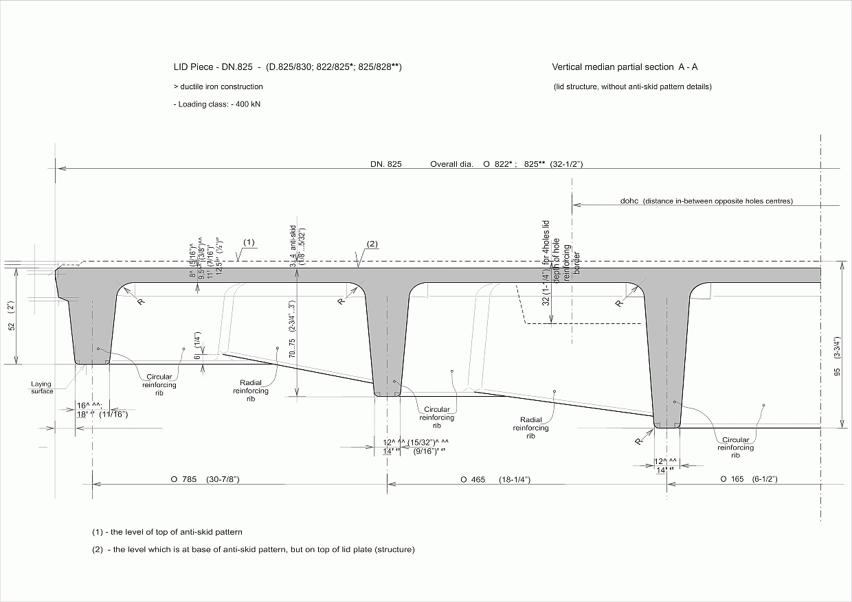 Municipal Castings: DN825 - Ductile iron manhole cover - Loading class ...