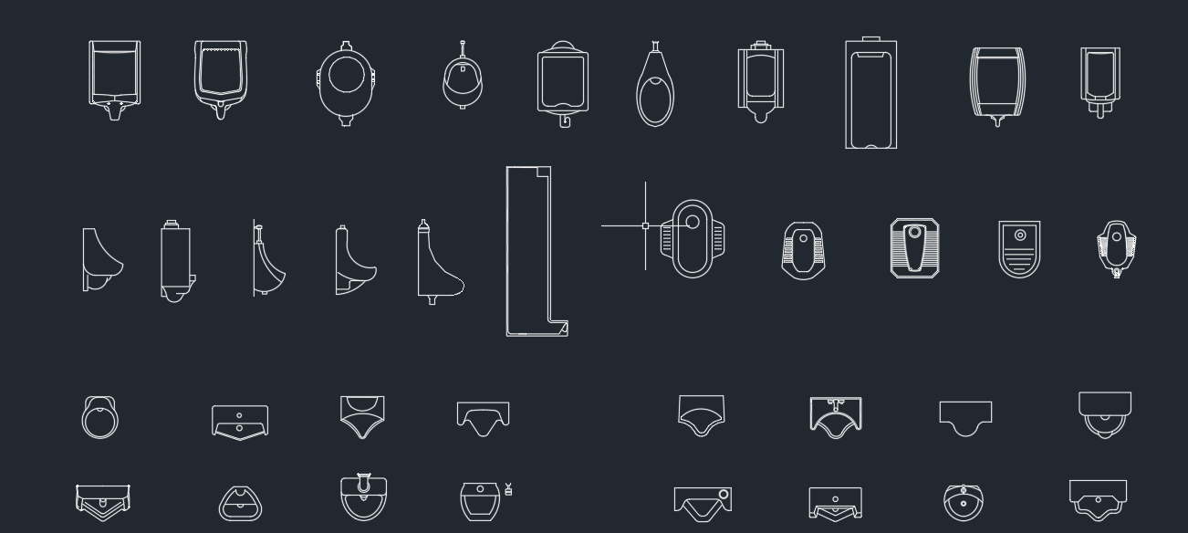 Download File DWG Toilet dan Urinals AutoCAD