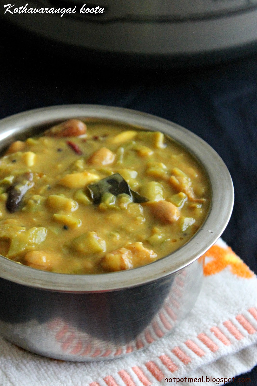 Hot pot cooking: Kothavarangai kootu | Cluster beans kootu