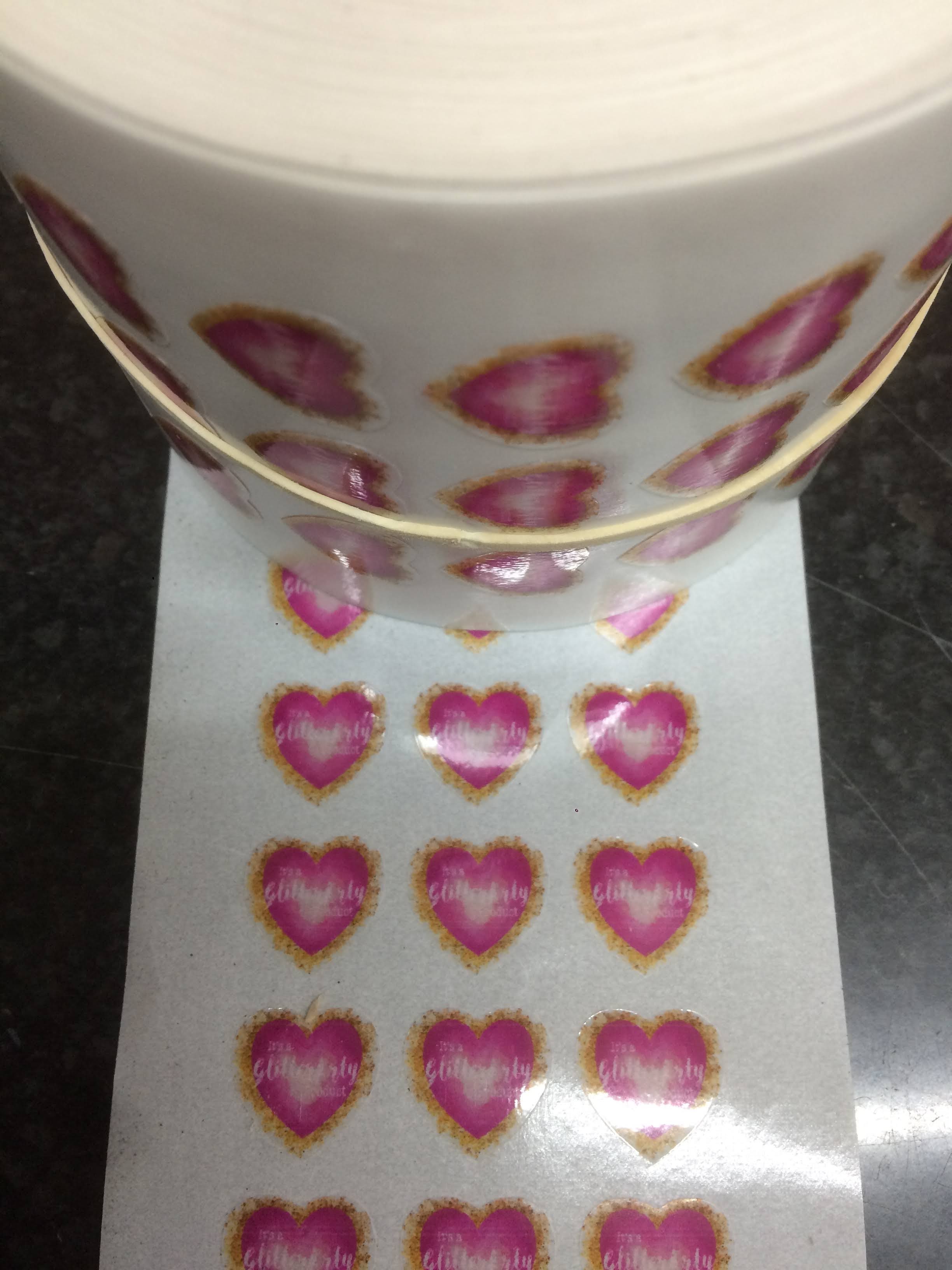 Printed Self Adhesive Labels and Stickers - Est. 1992: Heart Shaped ...