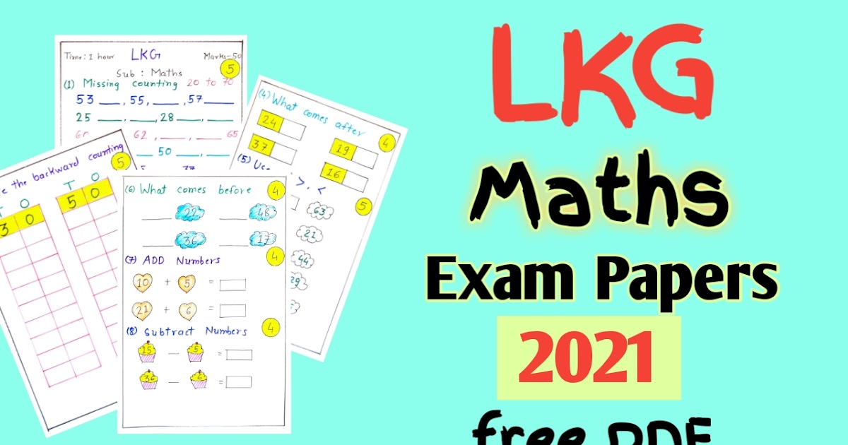 Latest LKG Maths Test Paper 2021