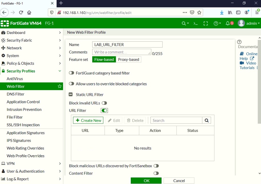 My Cybersecurity Journal: FortiGate Web Filtering (Static URL)