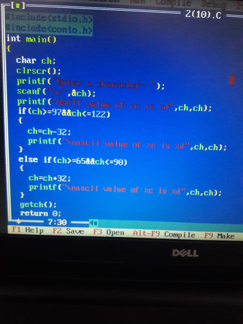 C Program To Print ASCII Value Of A Character If Entered In Smaller C Program To Print ASCII Value Of A Character If Entered In Smaller