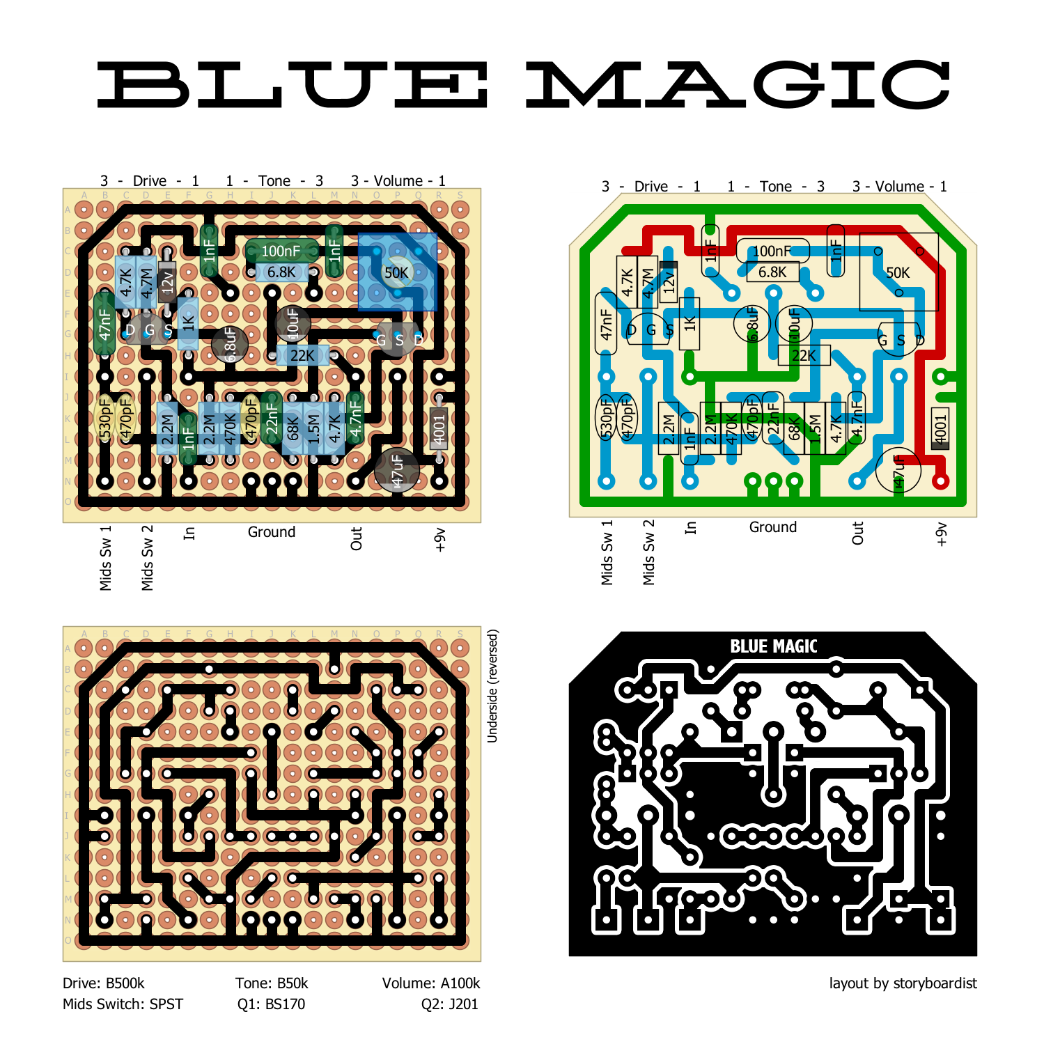 Perf and PCB Effects Layouts: Blue Magic