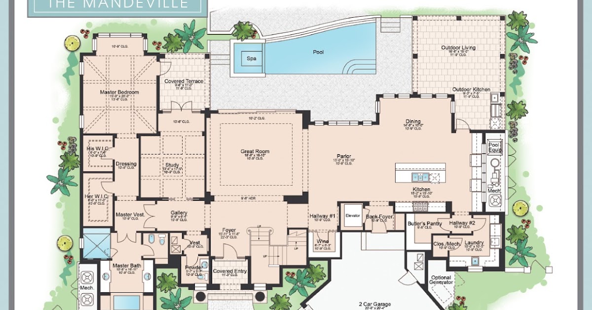 2D & 3D Architectural Renderings : Florida Style Floor Plan Renderings