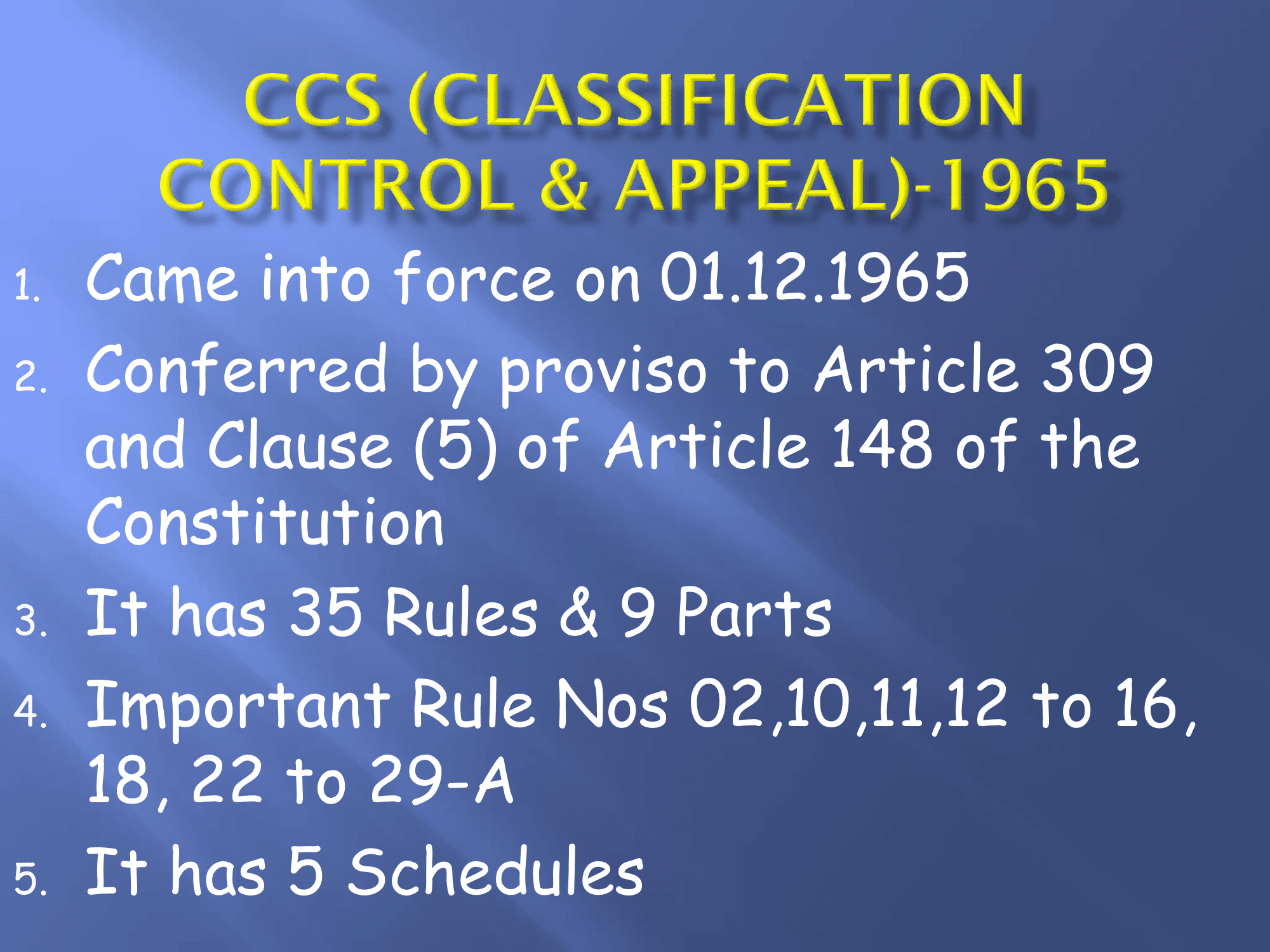 CCS (CCA) Rules 1965 | Central Civil Services (Classification Control ...