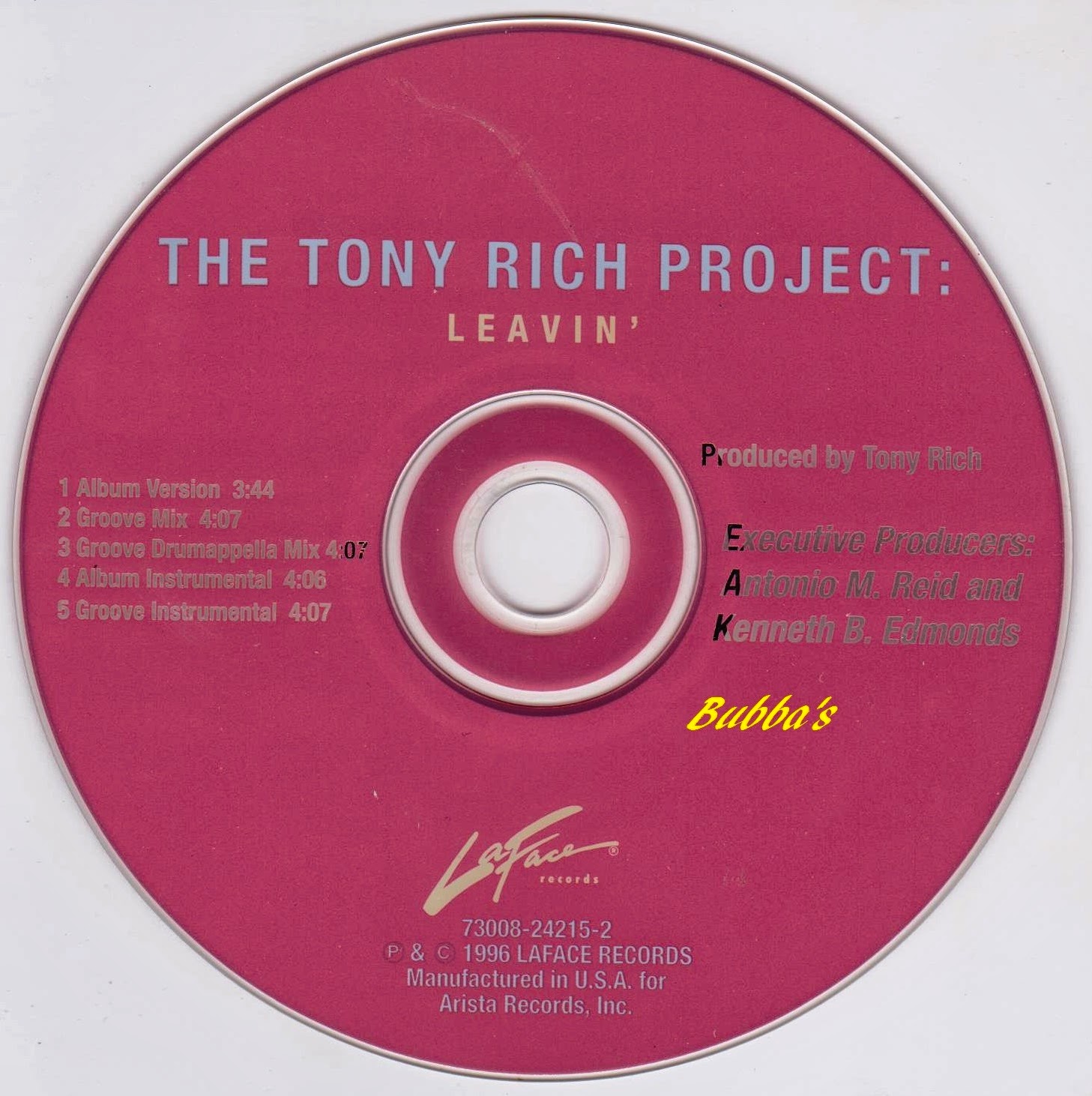 BabyBubba's Stash: Tony Rich Project, The ‎– Leavin'