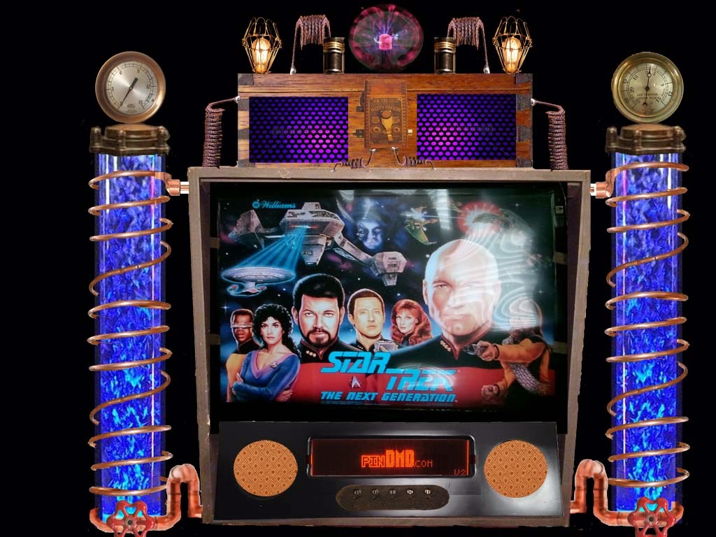 Steampunk Time Machine Pinball: Backbox Mockup