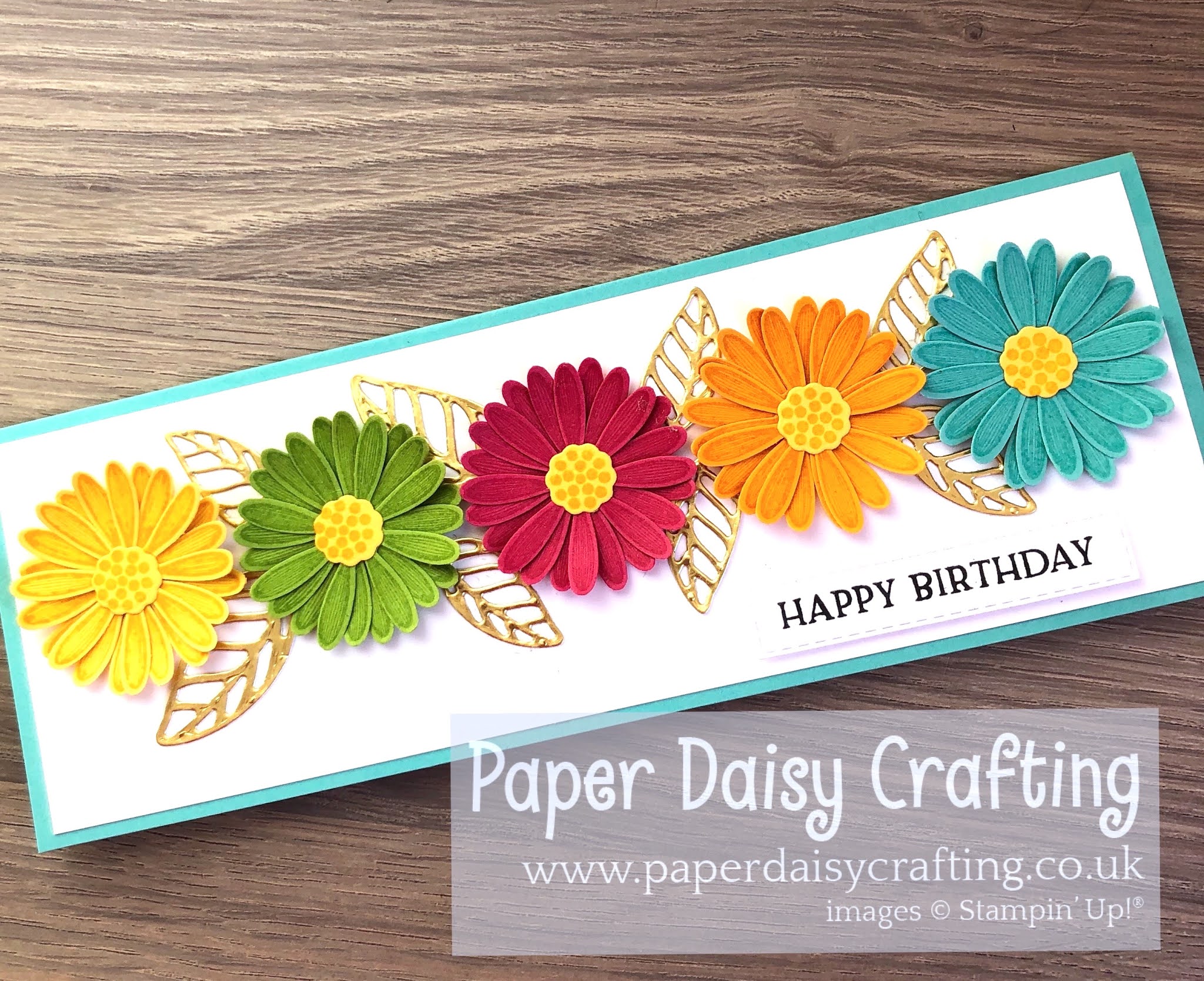 Paper Daisy Crafting: Brightly Coloured Daisy Punch card - Video Tutorial