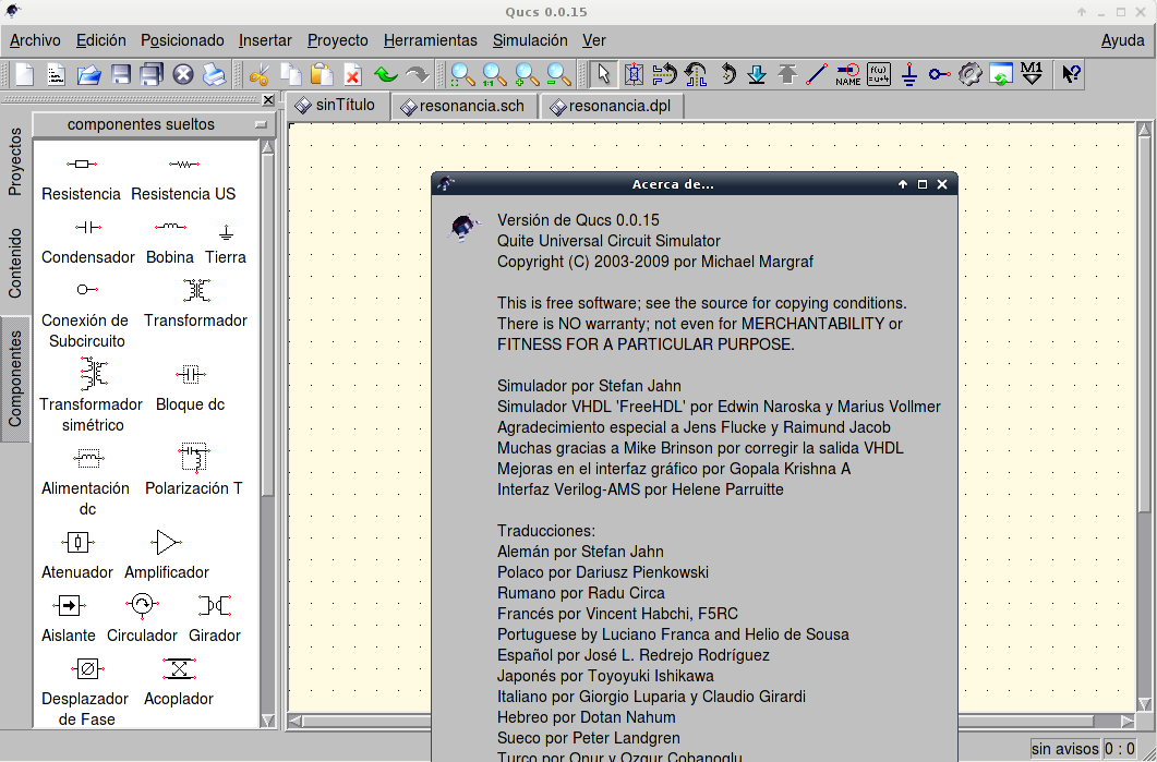 Las cosas que aprendo sobre tecnología.: QUCS ejemplo de resonancia.
