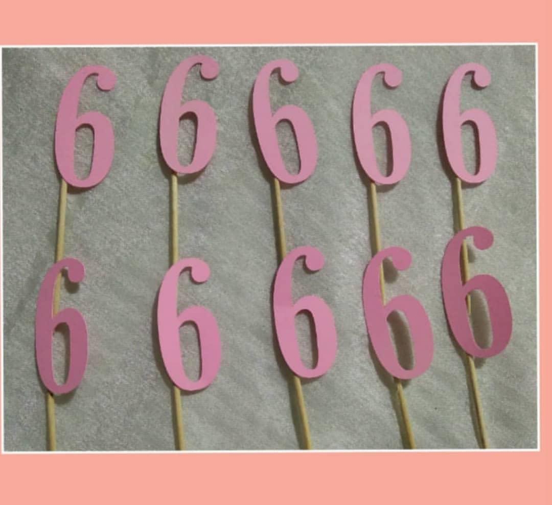 Mini Topper Número 6 - Mis Toppers Tus Toppers