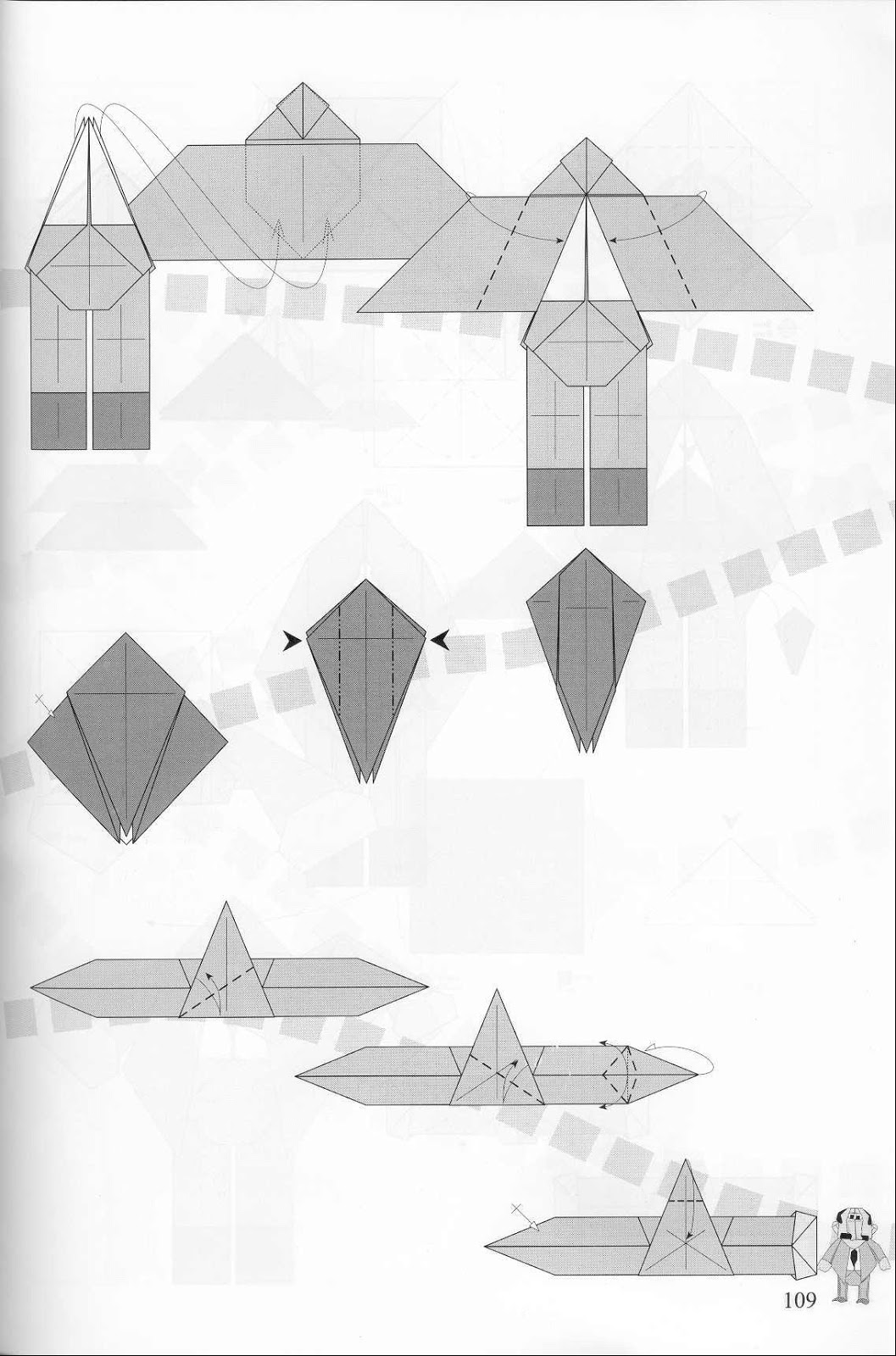 Origami Cartoon 3-Halle - Ruby Book Origami