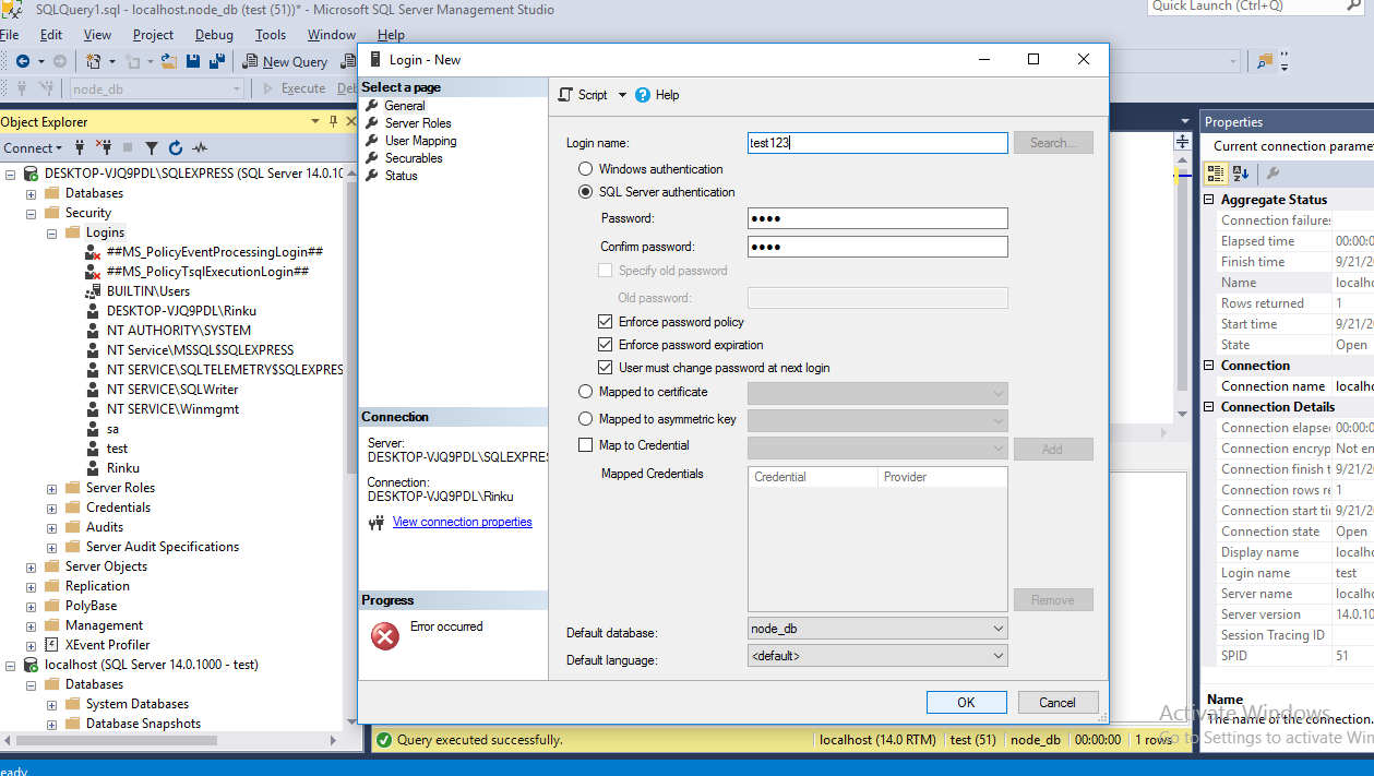 Could Not Connect Sql Localhost In Node Js Or How To Connect Sql Server