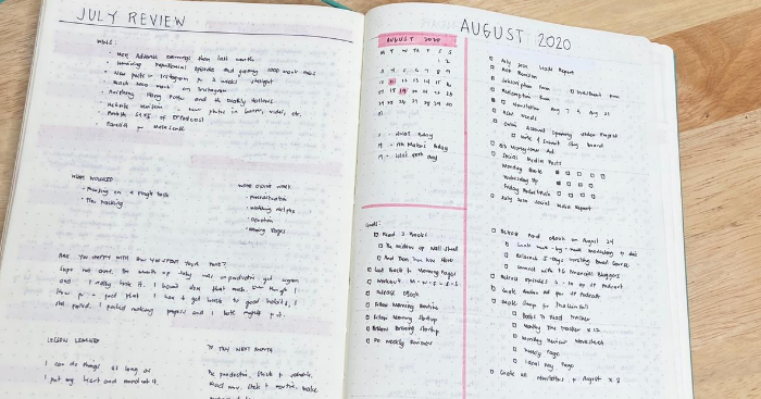 August 2020 Bullet Journal Set Up - IzzaGlinoFull