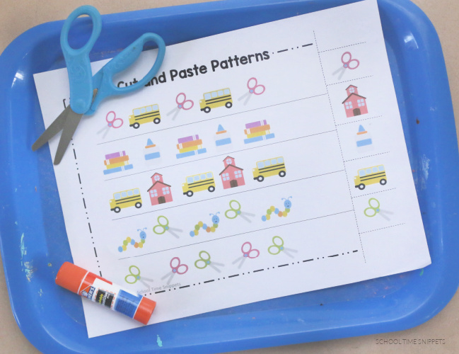 Back to School Cut and Paste Math Worksheets | School Time Snippets
