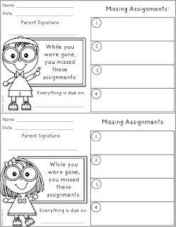 FREE Missing Assignments Note | Teacher's Take-Out