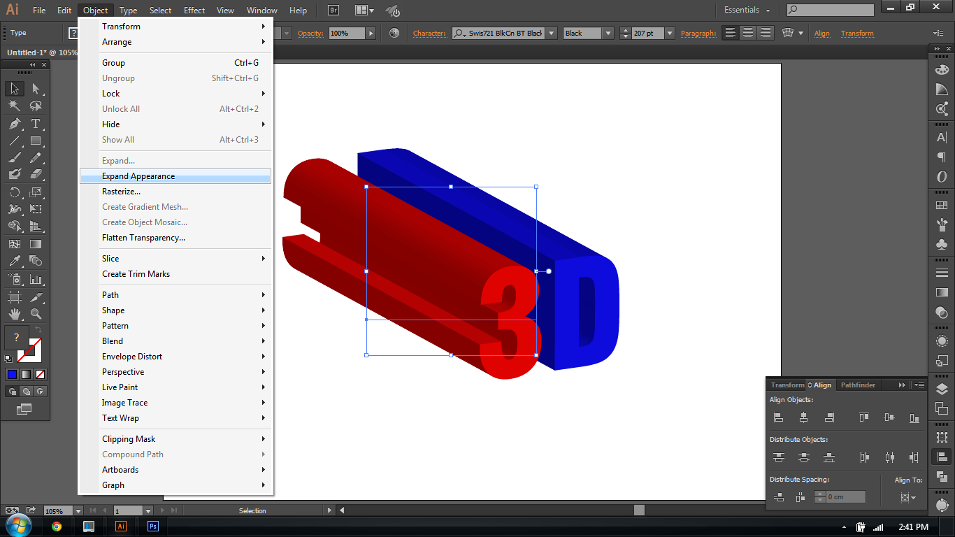 ! Din_Graphic !: PENGENALAN ASAS FUNGSI 3D DI ADOBE ILLUSTRATOR