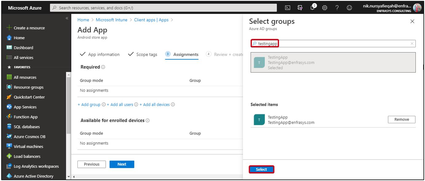 Push Apps to Android Devices via Intune