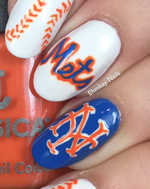ehmkay nails: New York Mets Nail Art