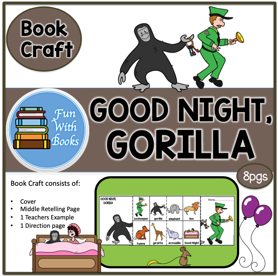 GOOD NIGHT, GORILLA BOOK CRAFT ~ Book Units by Lynn