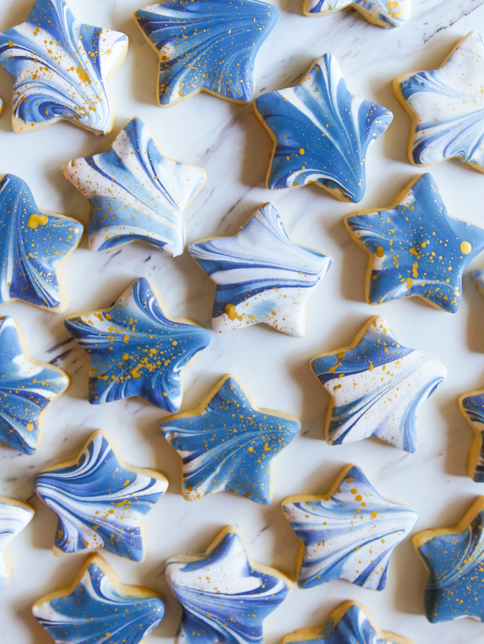 Marbled + Gold-Flecked Star Cookies | Bake at 350°